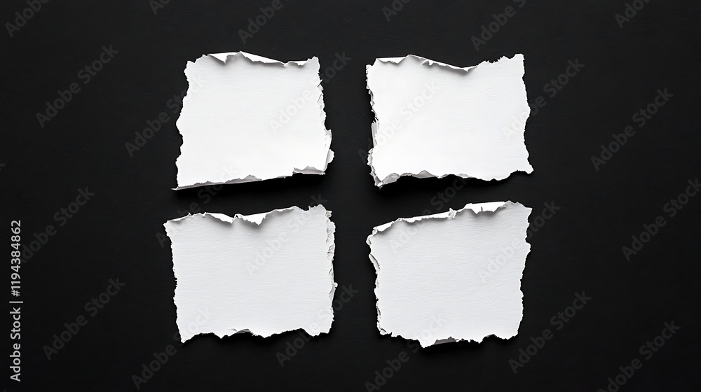 Torn Paper Contract Shreds in Half on Dark Background with Ripped Edges ...