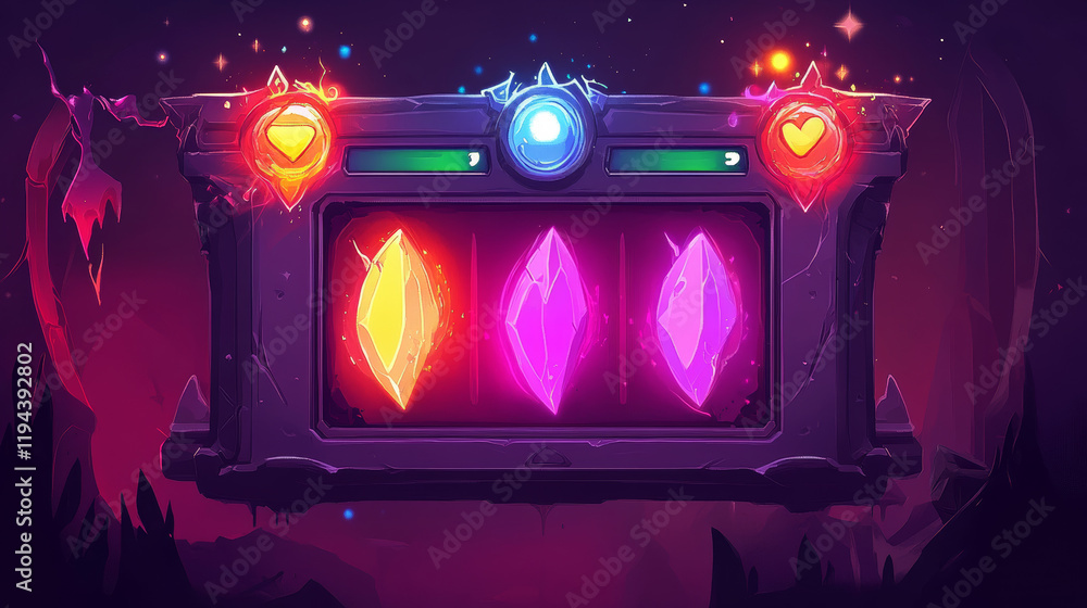 Vector game life progress bar. Cartoon ui avatar frame with health and ...