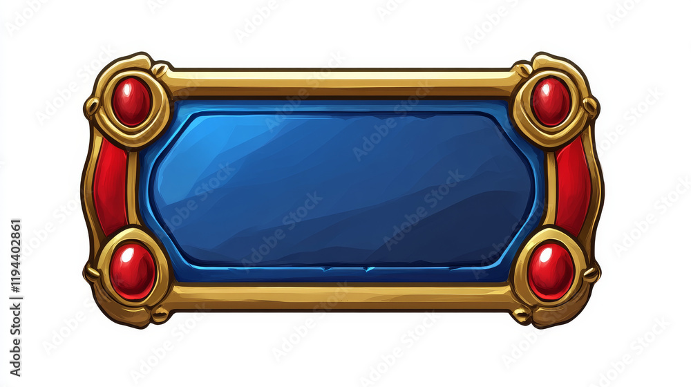 Ilustración de Stock Medieval ui game sprite button with gold border ...