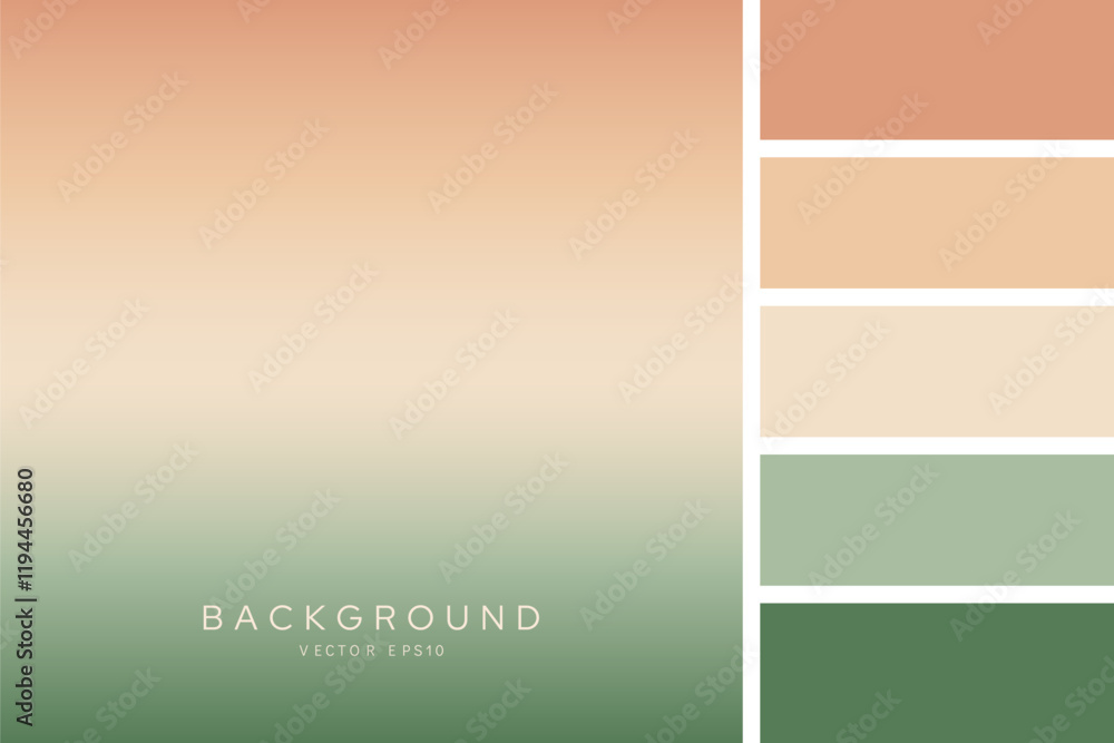 Soft mint green and light brown terracotta beige gradient background ...