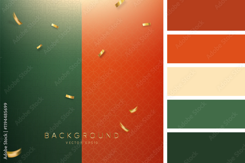 Chinese new year oriental style patterns on gradient background with ...