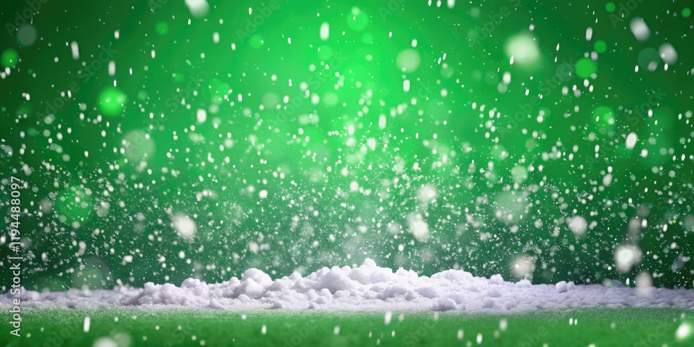 4K snow falling green screen background, perfect for chroma key VFX and ...