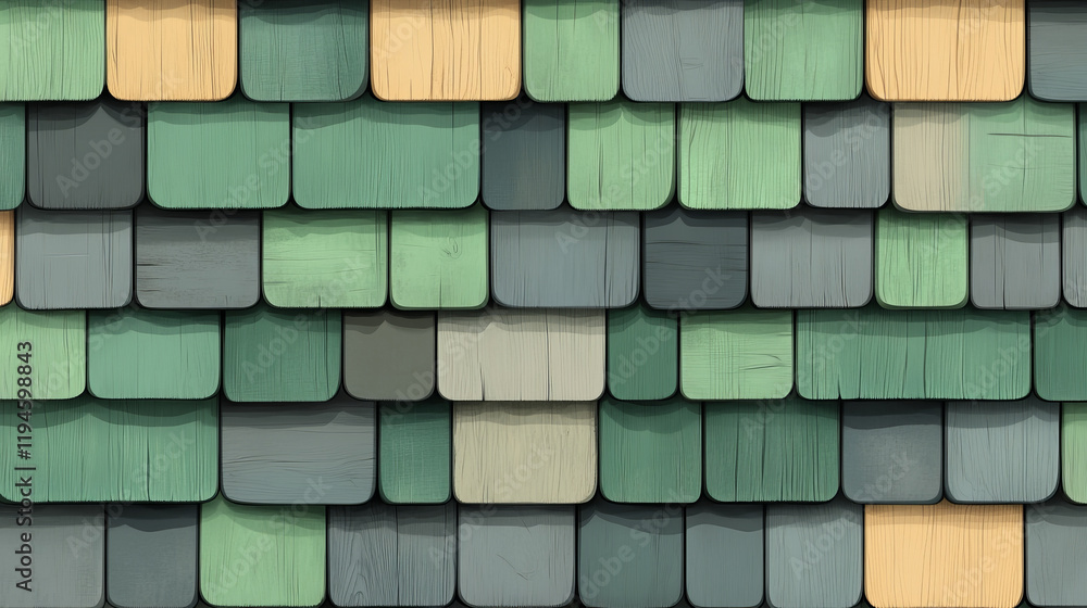 Stock-Illustration „Roof game textures green wooden tiles, grey asphalt ...
