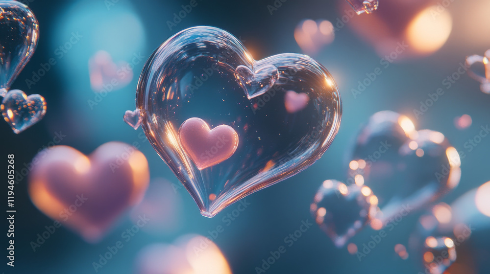 Ilustración de Stock Soap bubbles in shape of heart burst sprites video ...