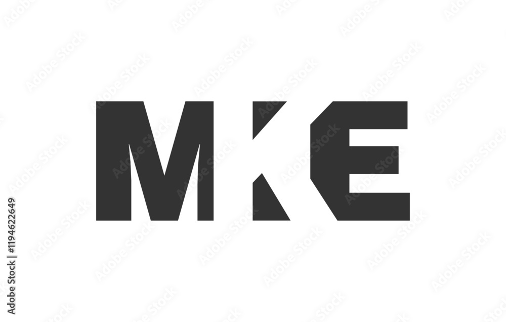 MKE logo design. Initial letter M K E bold font style for tech startups ...