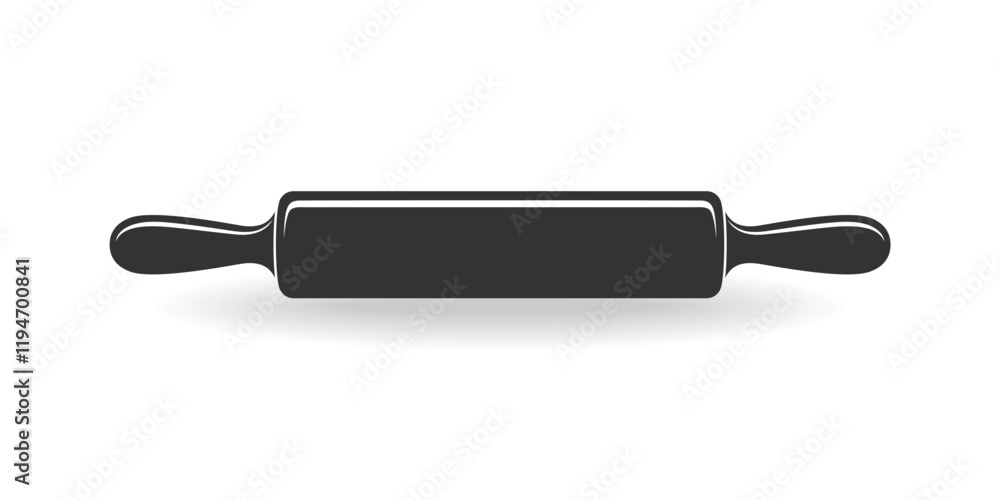 Rolling pin graphic icon. Roller sign isolated on white background ...