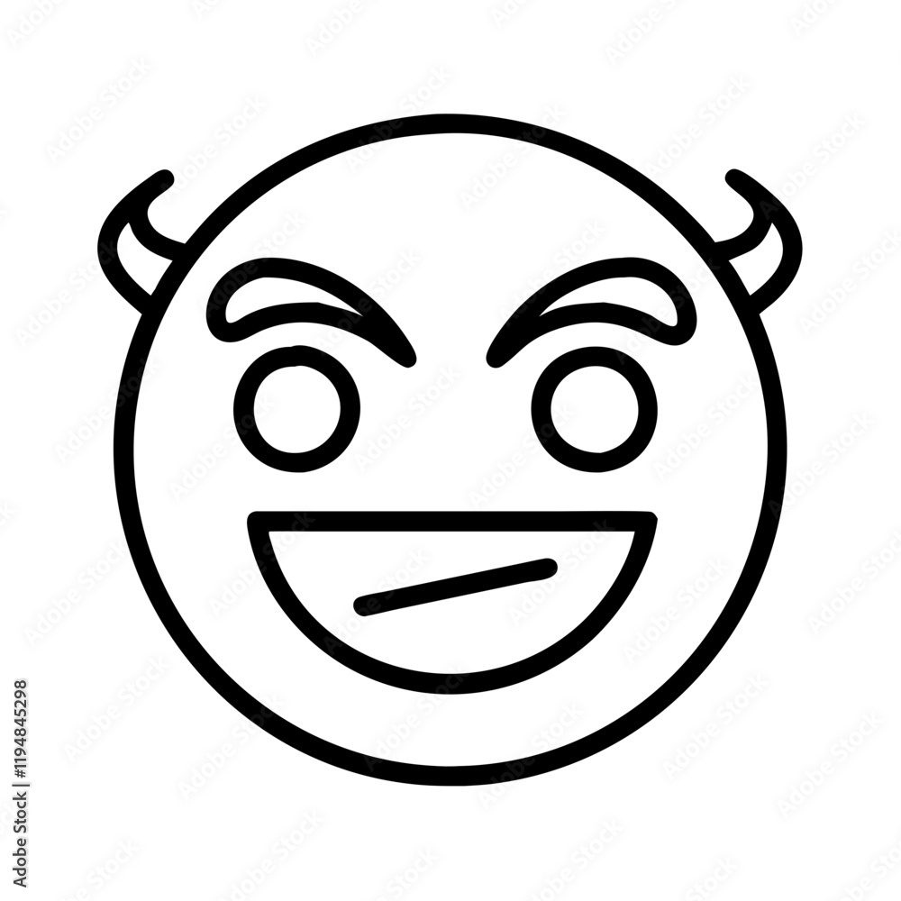 internet troll emoji icon, internet troll emoji line art - simple line ...