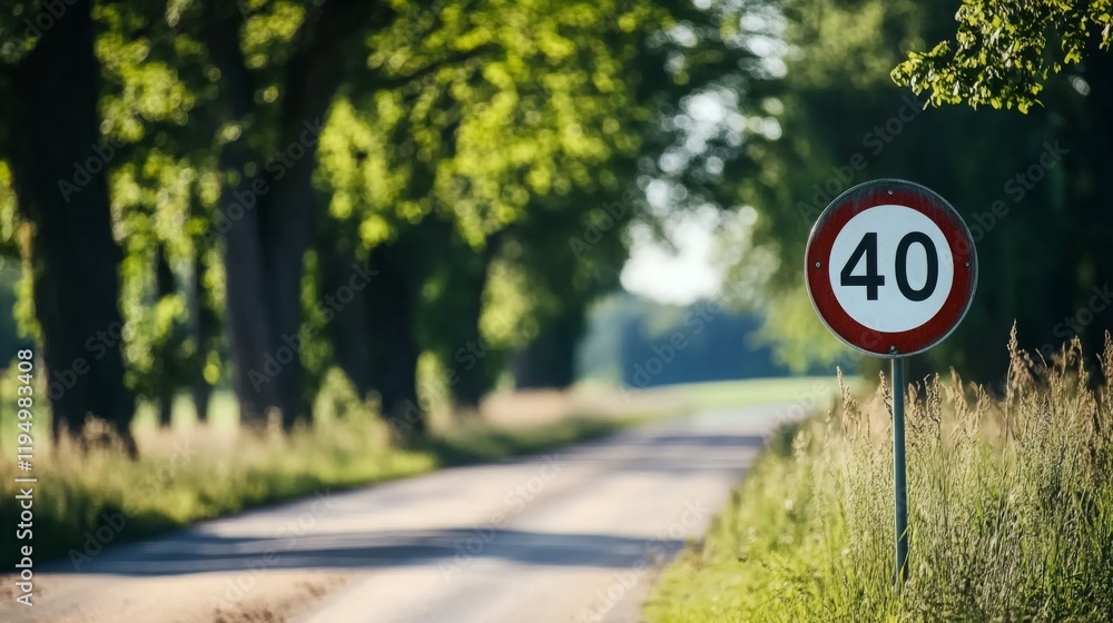 Speed limit sign on a rural road, emphasizing the importance of ...