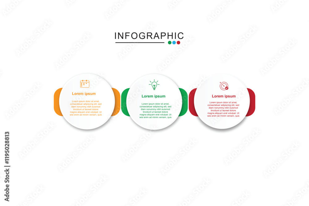 Infographic Venn diagram chart template for business 3 parts, options ...