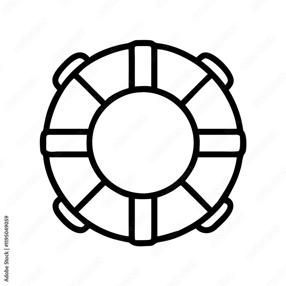 beach lifeguard rescue tube icon, beach lifeguard rescue tube line art ...