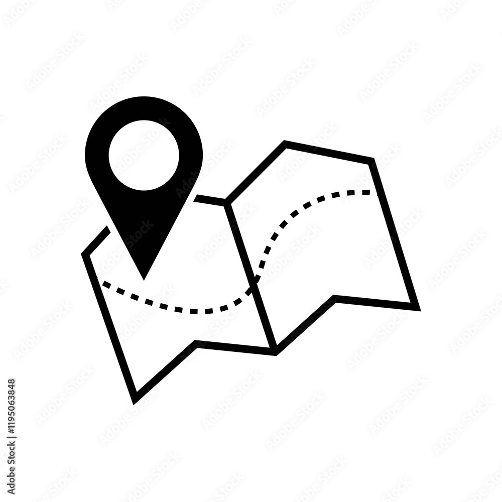 Map pointer icon, GPS location symbol, Maps pin, Location map sign on ...