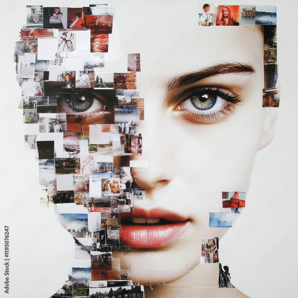 collage, bilder, frauen, gesichter, portrait, kunst, popart ...