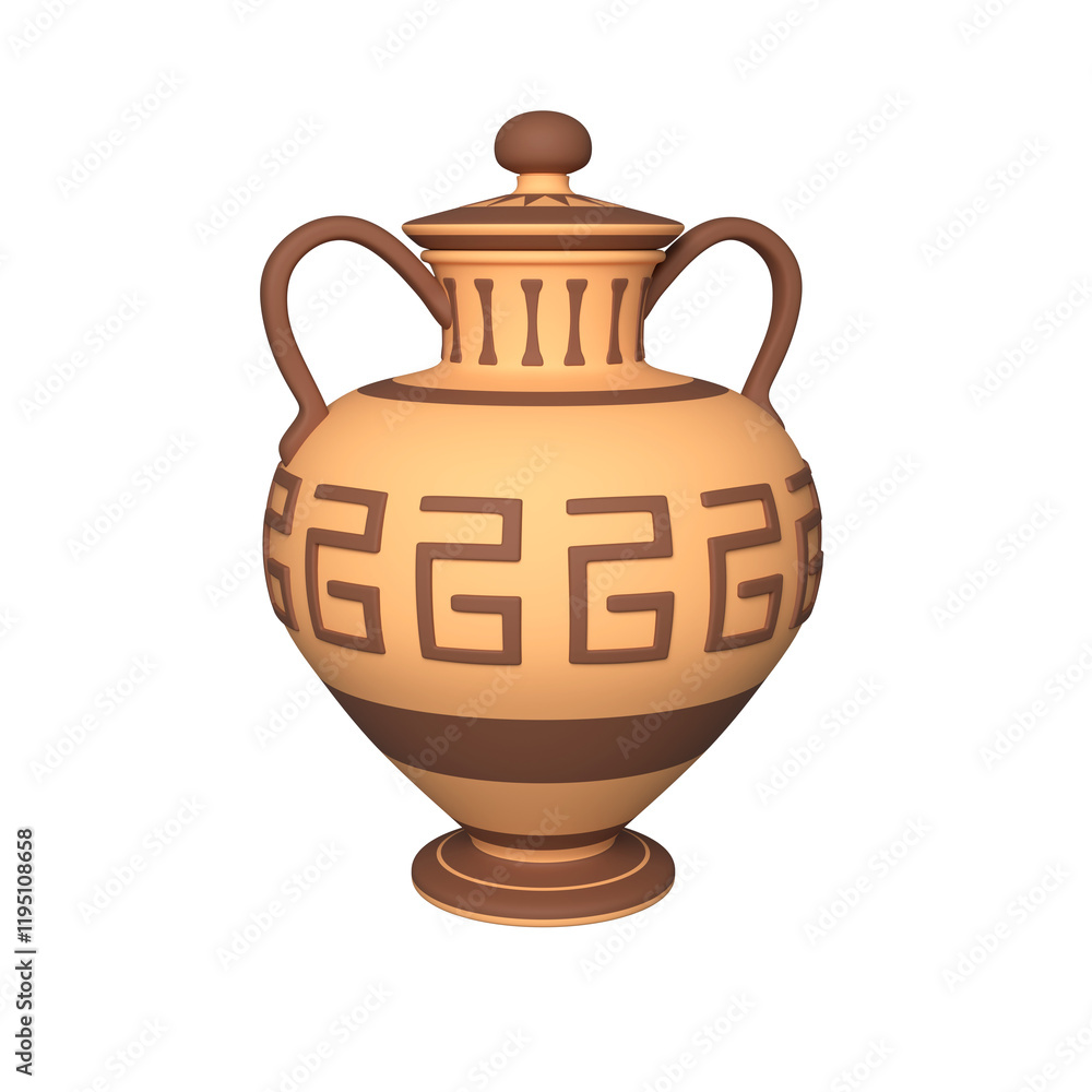 Ancient Greek vase. Decorative ornate Greek amphora. Concept of ...