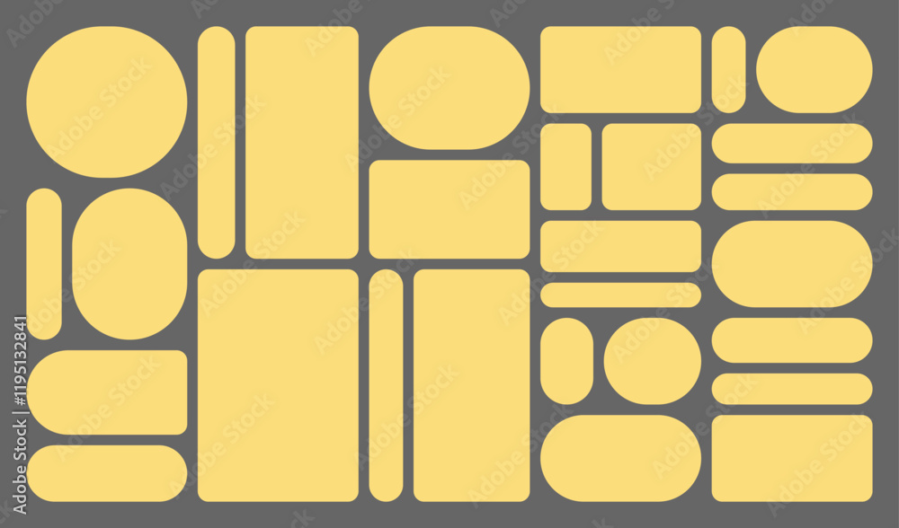 Dimensions 16x9 trendy bento grid layout style brick Ui UX templates ...