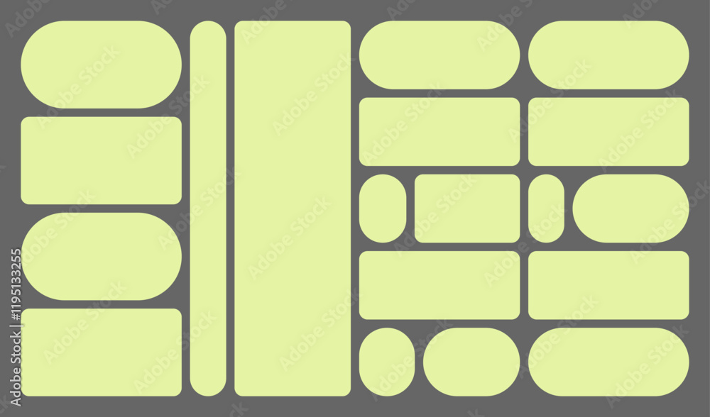 Dimensions 16x9 trendy bento grid layout style brick Ui UX templates ...