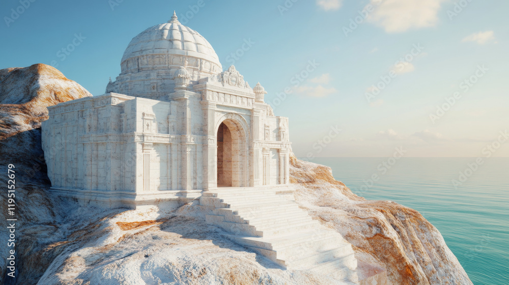 3D model of Vivekananda Rock Memorial at Kanyakumari, showcasing high ...