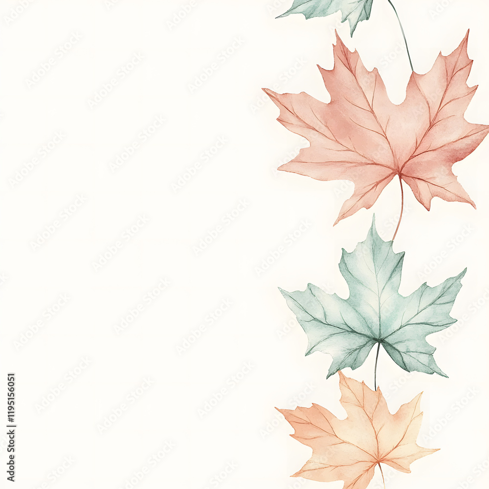 Maple Leaf vertical border, with minimal details and a simple ...