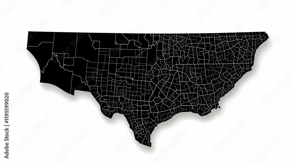Map of winston county in alabama state on white backround. single ...
