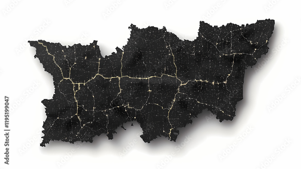 Map of winston county in alabama state on white backround. single ...