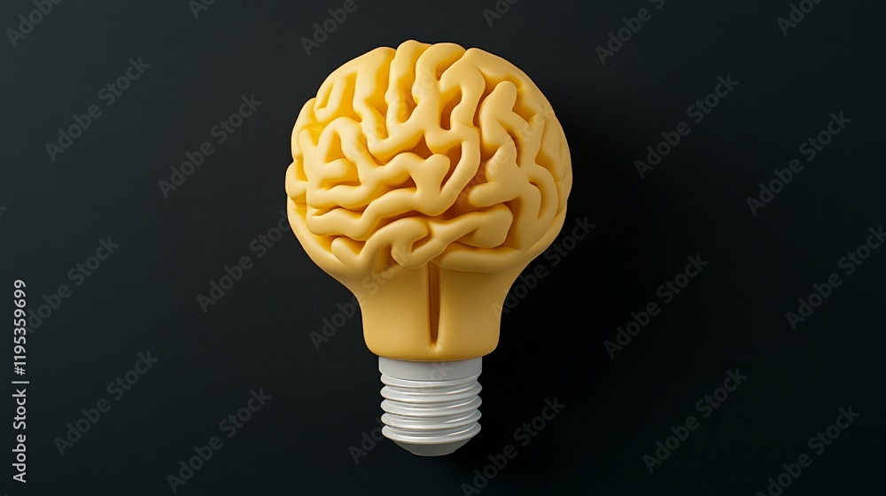 Brain Bulb: A light bulb shaped like a human brain, symbolizing ...