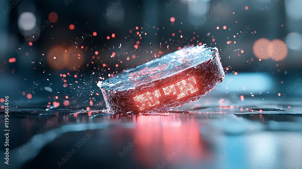 Dramatic shattered glass explosion with liquid splatter and ripple ...