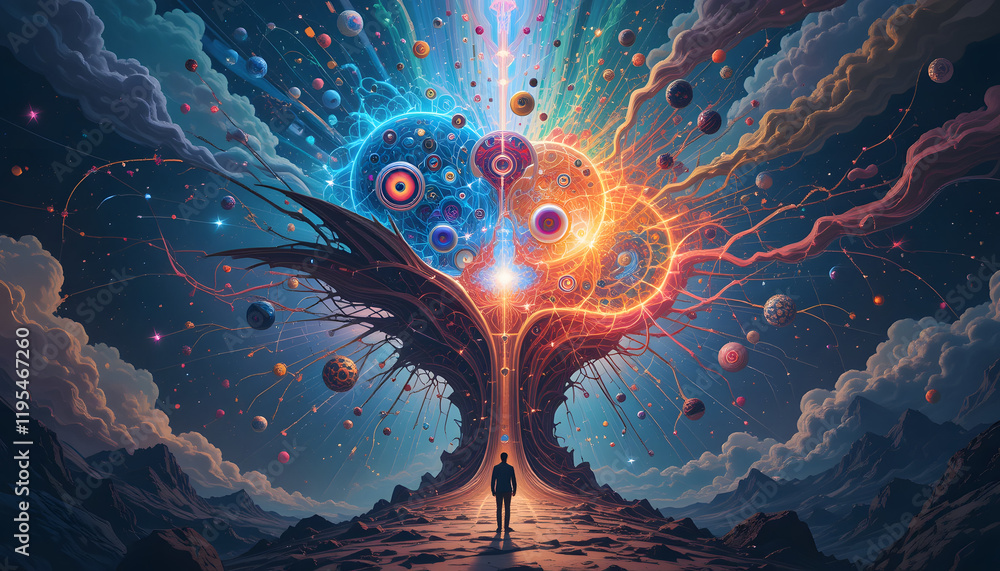 Ilustración de Stock Generative AI illustration of annual collective ...