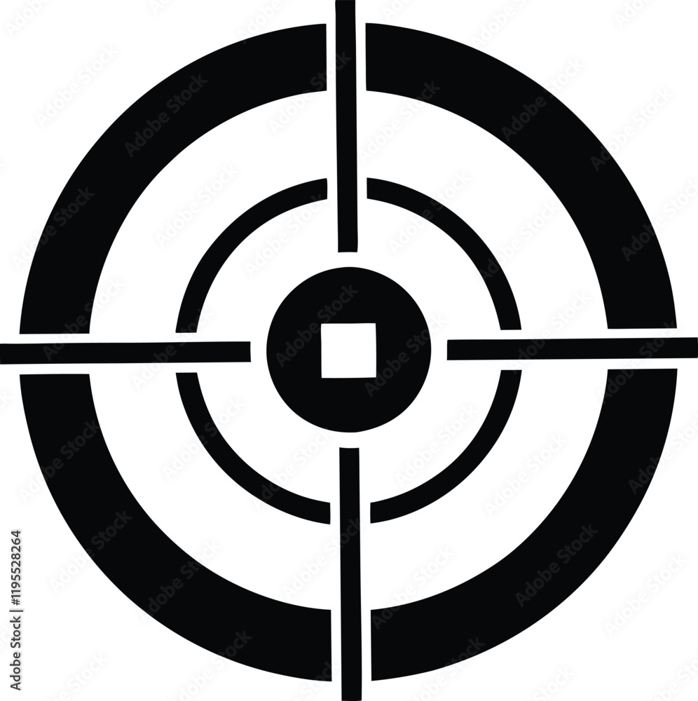 Crosshair gun target pointer icon silhouette, army rifle gun hunting shot pointer vector Stock ...