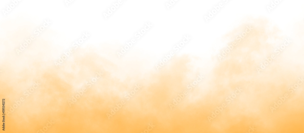 Abstract orange smoke effect isolated on transparent white background ...