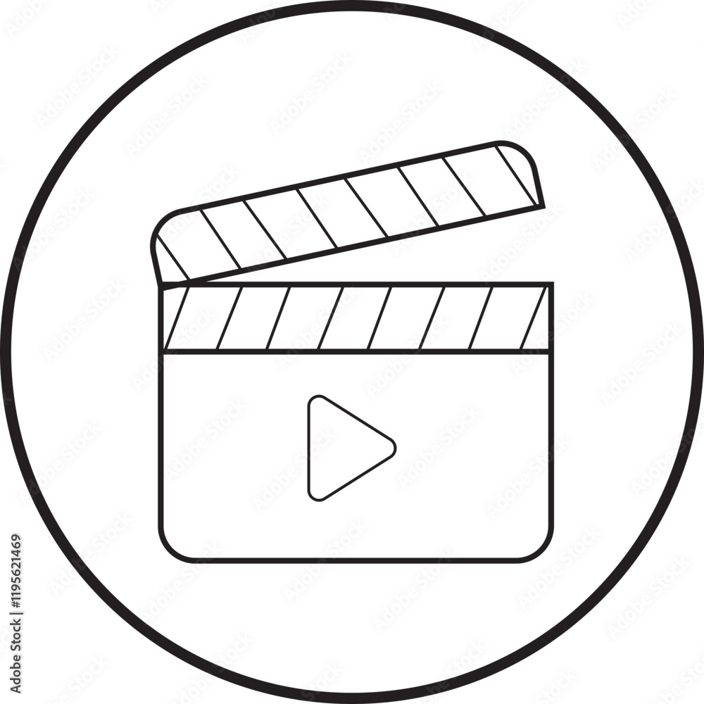 Open cinema clapboard filming movie design element icon. Clapperboard ...