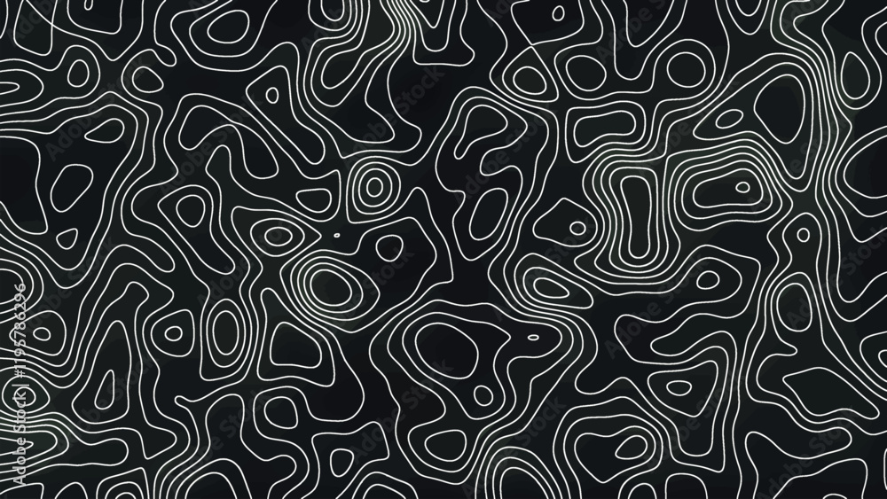 Stylized topographic map outline height in lines and contours. The ...
