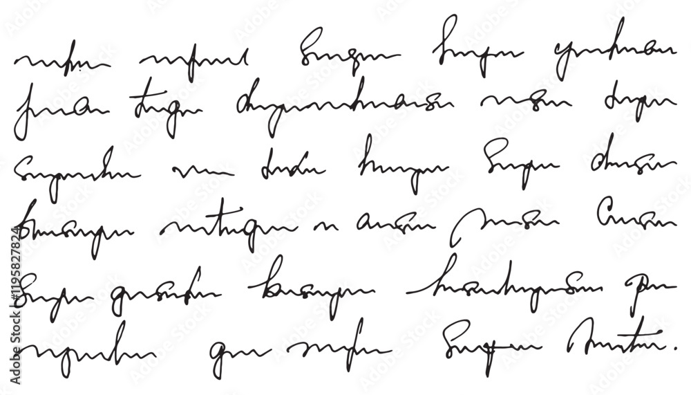 Image vectorielle Stock Vector unreadable handwriting. Cursive English ...