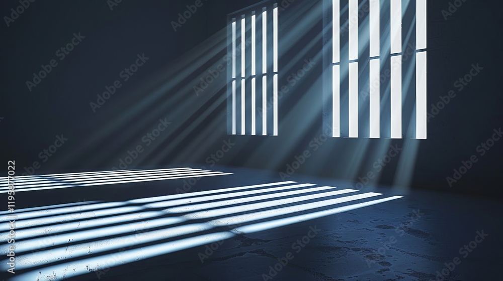 Realistic diagonal lines gobo effect with shadows for light overlay on ...