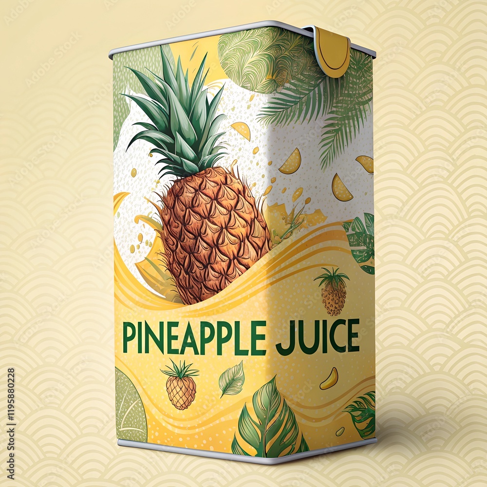 Pineapple juice packaging design template perfect for packaging and ...