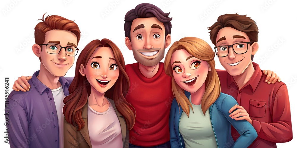 Group of friends smiling and posing together in a casual setting during ...