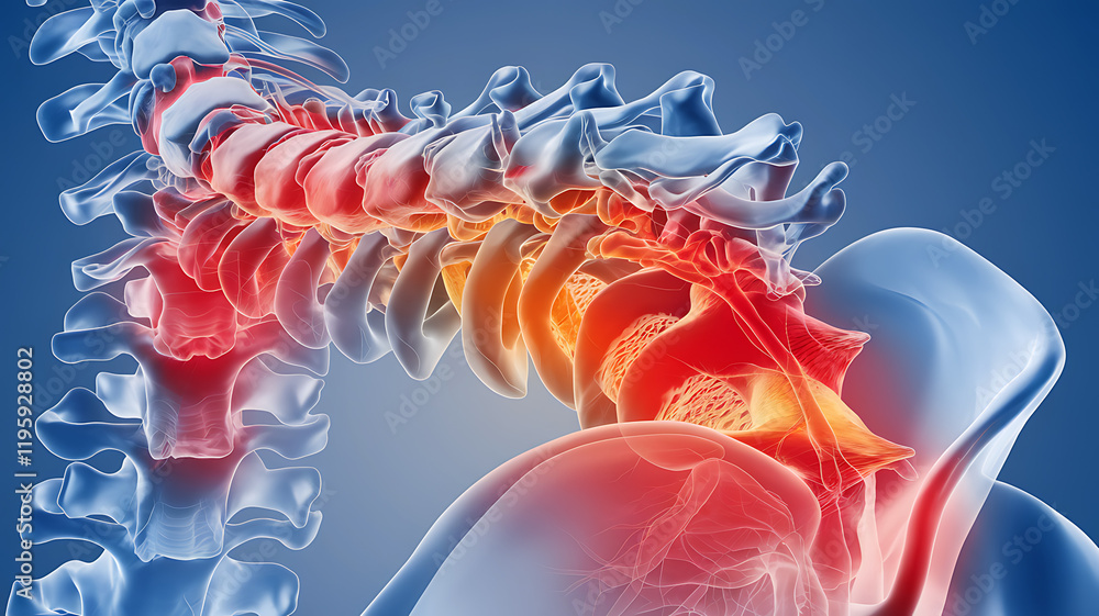 Lumbar Spine with Sacroiliac Joint Pain and Inflammation Stock ...