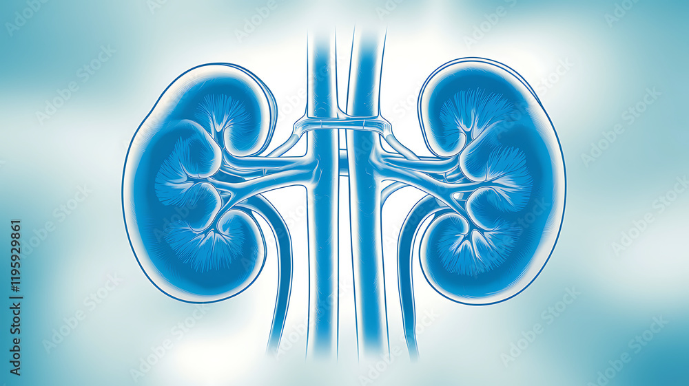 Human Kidney Anatomy: Detailed Illustration of Renal System Stock ...