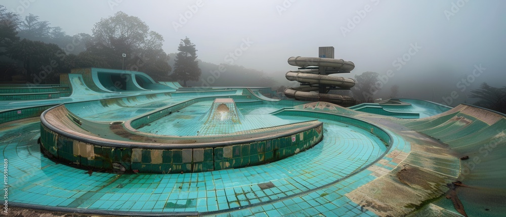 Misty morning urban exploration. Abandoned waterpark reborn as ...