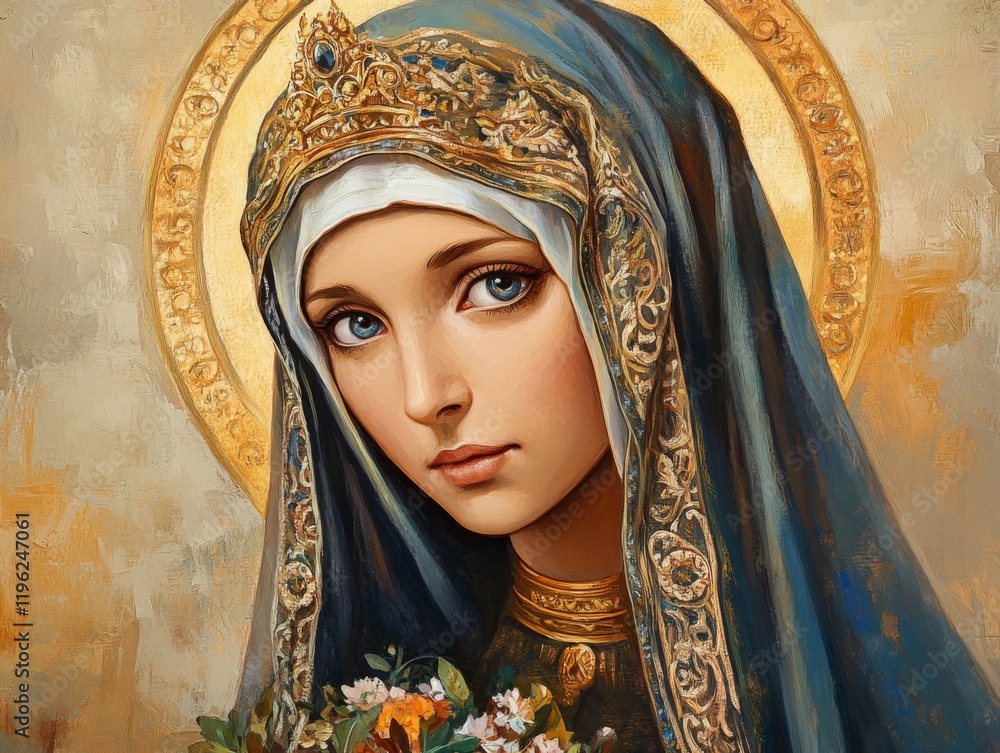 St. Mary, the Mother of Jesus: AI-Generated Image of the Virgin Mary in ...