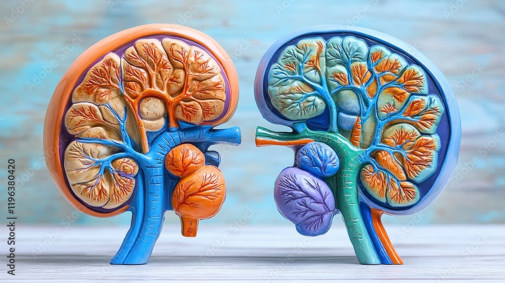 Detailed Anatomical Model of Human Kidneys Nephrons and Renal Pelvis ...