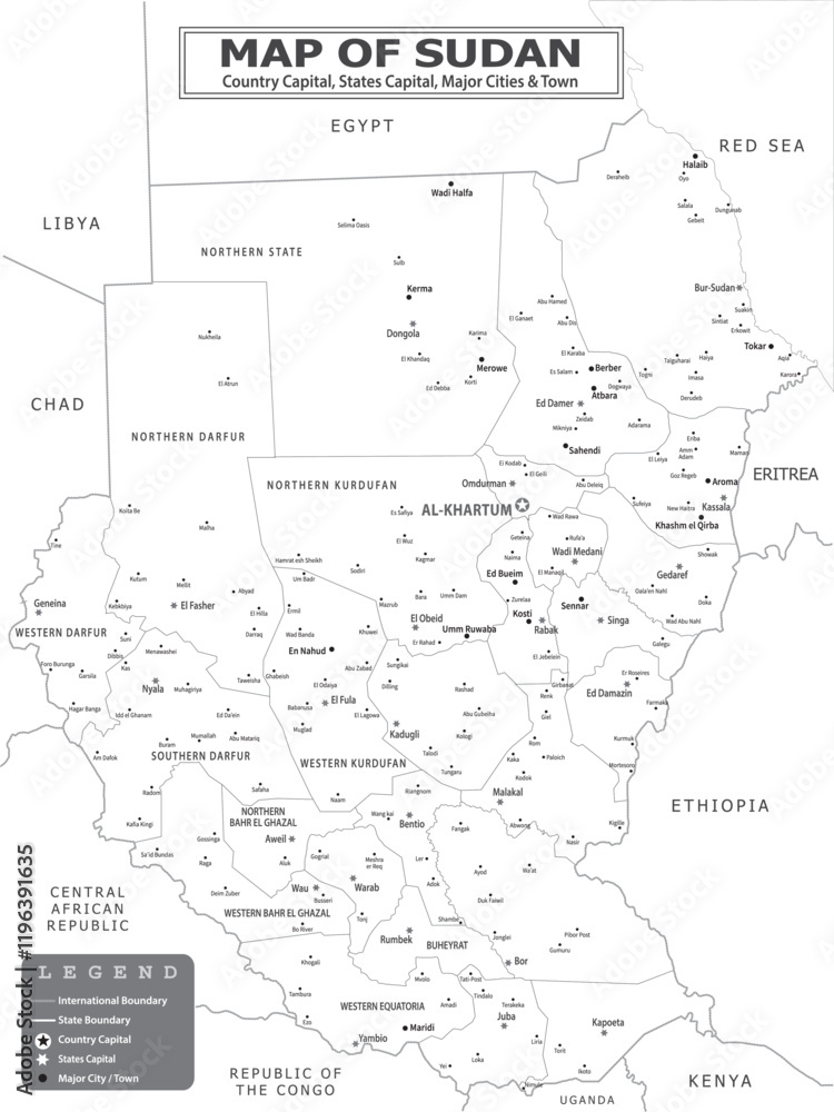 African Countries Geography Political map. Political map of country ...