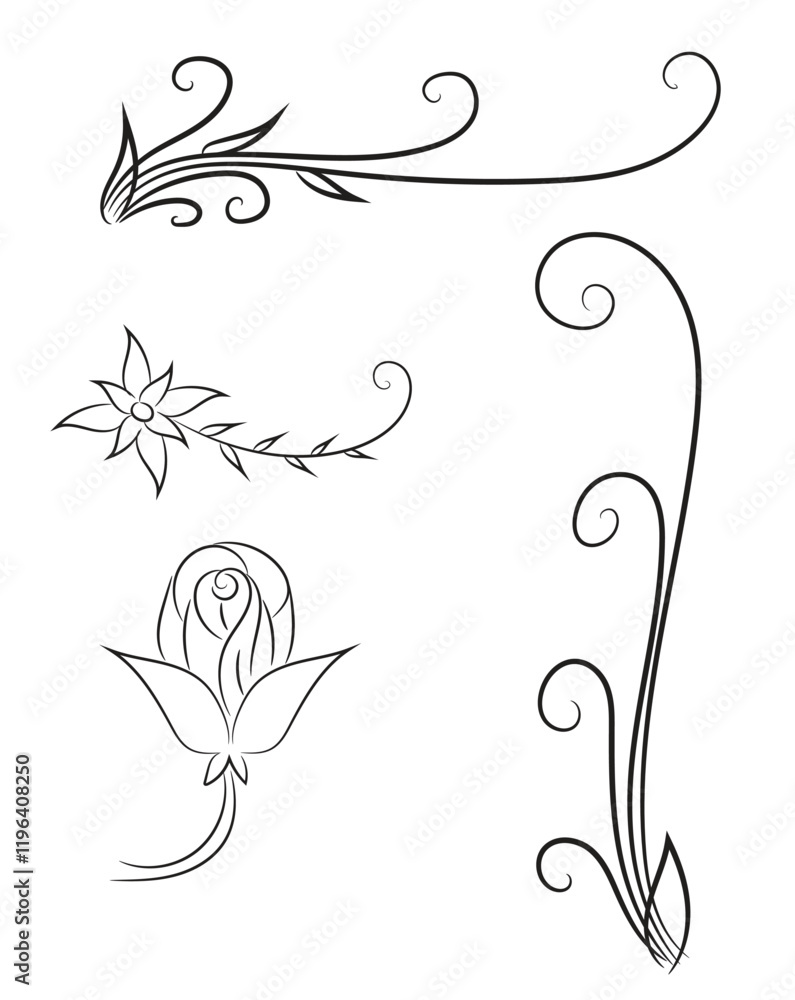 Border flower coloring page. Beautiful flower frame. Coloring page ...