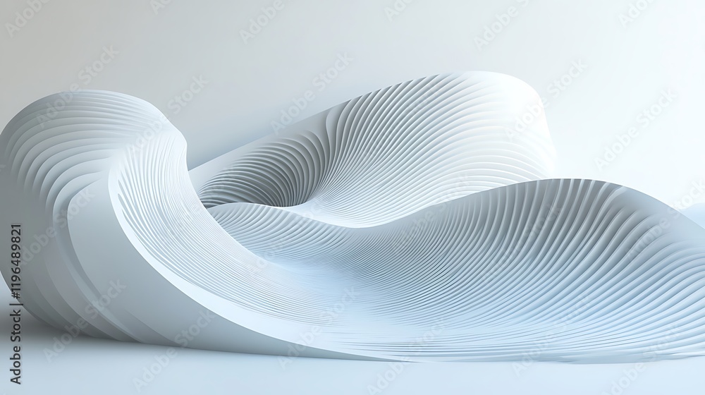 Geometric wave lines in a minimal style, featuring smooth curves and ...