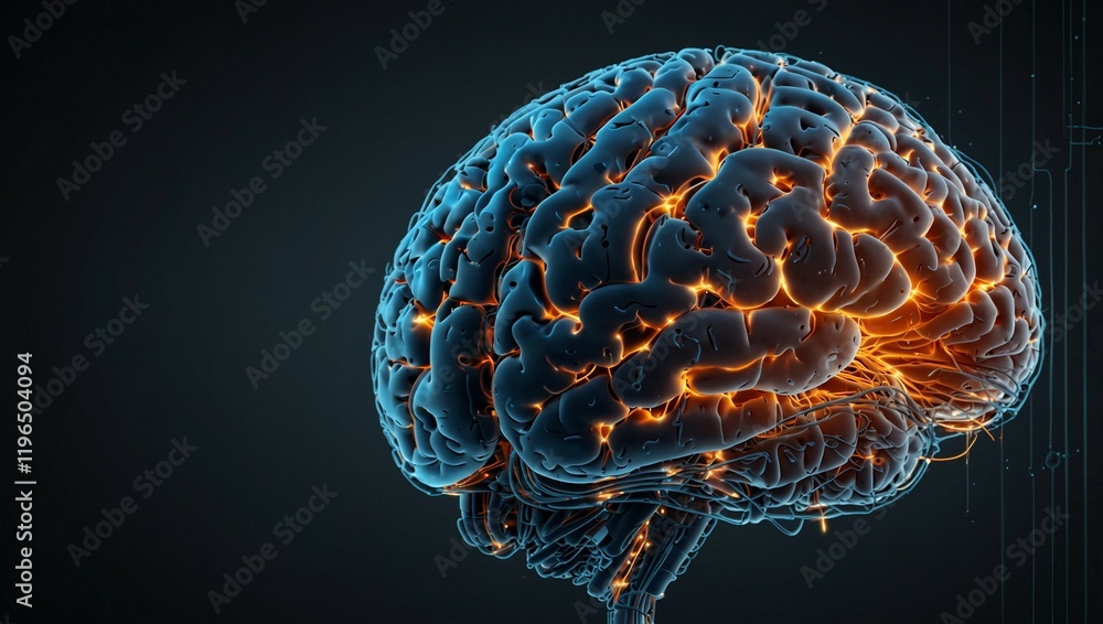Human brain activity with plexus lines.. External cerebral connections ...