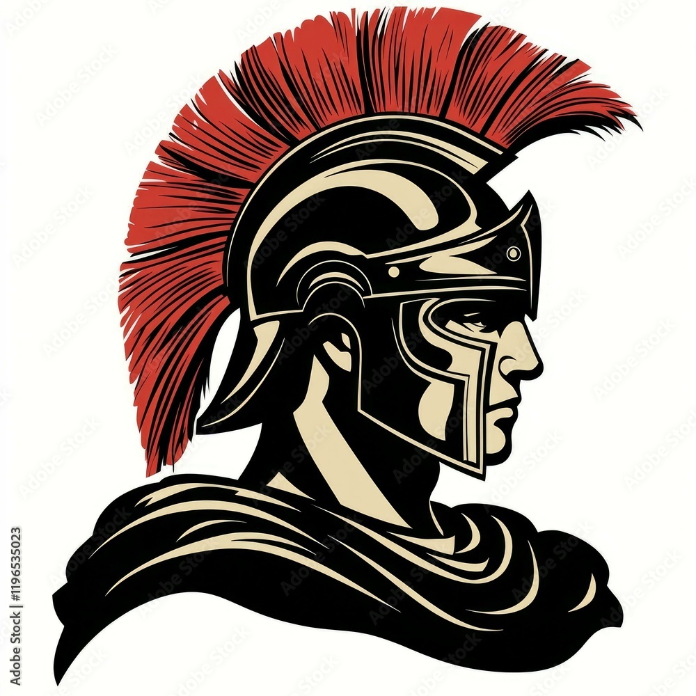Roman Centurion Profile: A Majestic Vector Illustration of an Ancient ...