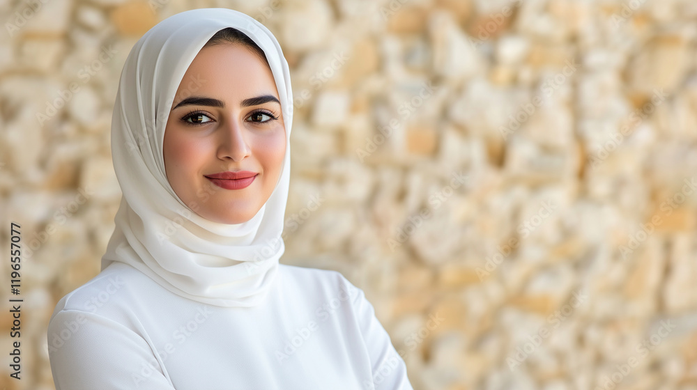 Empowered Arabic Woman in Hijab, Embracing Modesty with Confidence and ...