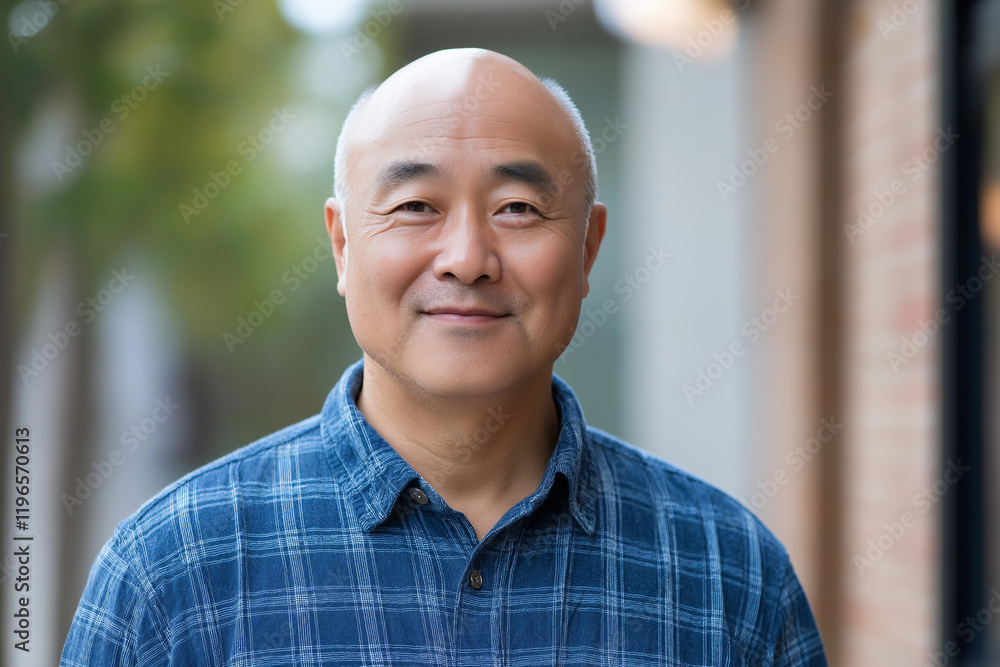 Generate an IP image, cute,full body shot, Asian man, middle-aged, a ...