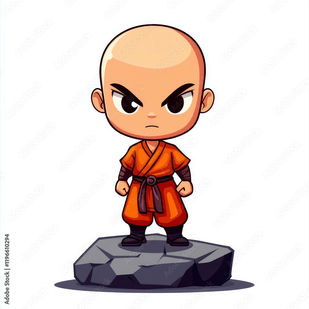 Chibi Shaolin Monk: A Digital Illustration of a Powerful and Peaceful ...