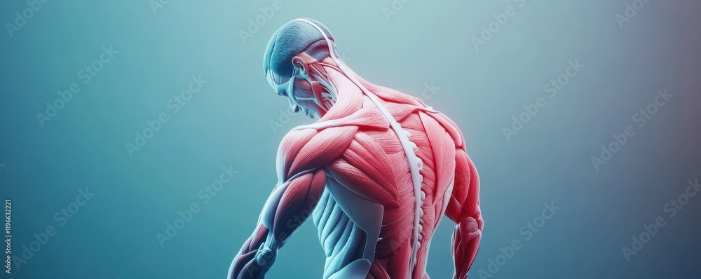 Fitness and Back Pain: Fitness illustration showing an anatomical model ...