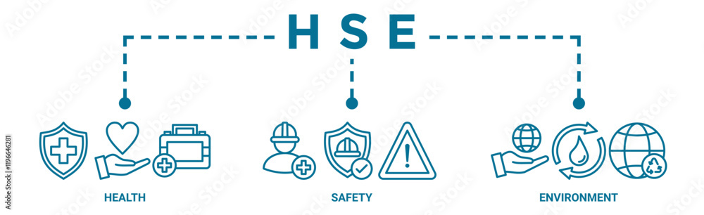 HSE banner web icon vector illustration for Health Safety Environment ...