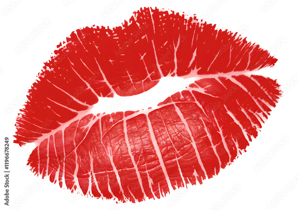 Red Lips Imprint Passionate Kiss Romantic Love Intense Red Lipstick Mark Sensual Mouth Close Up ...